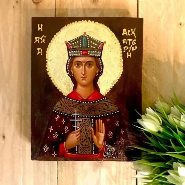 Greek Orthodox Icon of Saint Catherine the Great Martyr - ArtdomeIcons