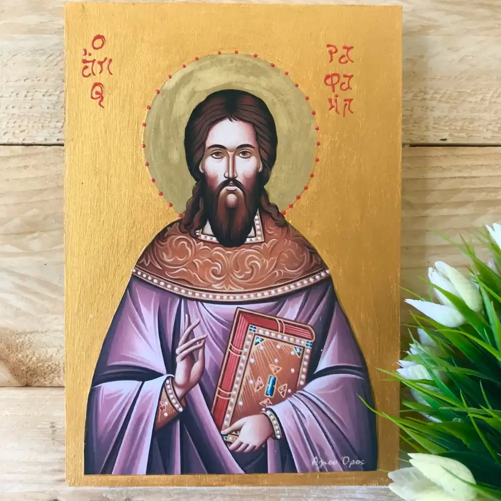 Handmade Greek Orthodox Icon of Saint Raphael the Hieromartyr ...